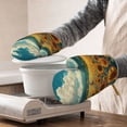 Cauagu Field Style Bicycle Young Sunflower Print Oven Mitts 2 Piece Set ...