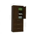Pur by Bestar 36" storage unit with 3-drawer set and doors in Chocolate ...