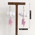 Cute Handmade Sparkly Large 3D Resin Cloud Lightning Weather Dangle ...