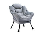 Gray Accent Chair for Living Area - Modern Fabric, Rust Steel Frame ...