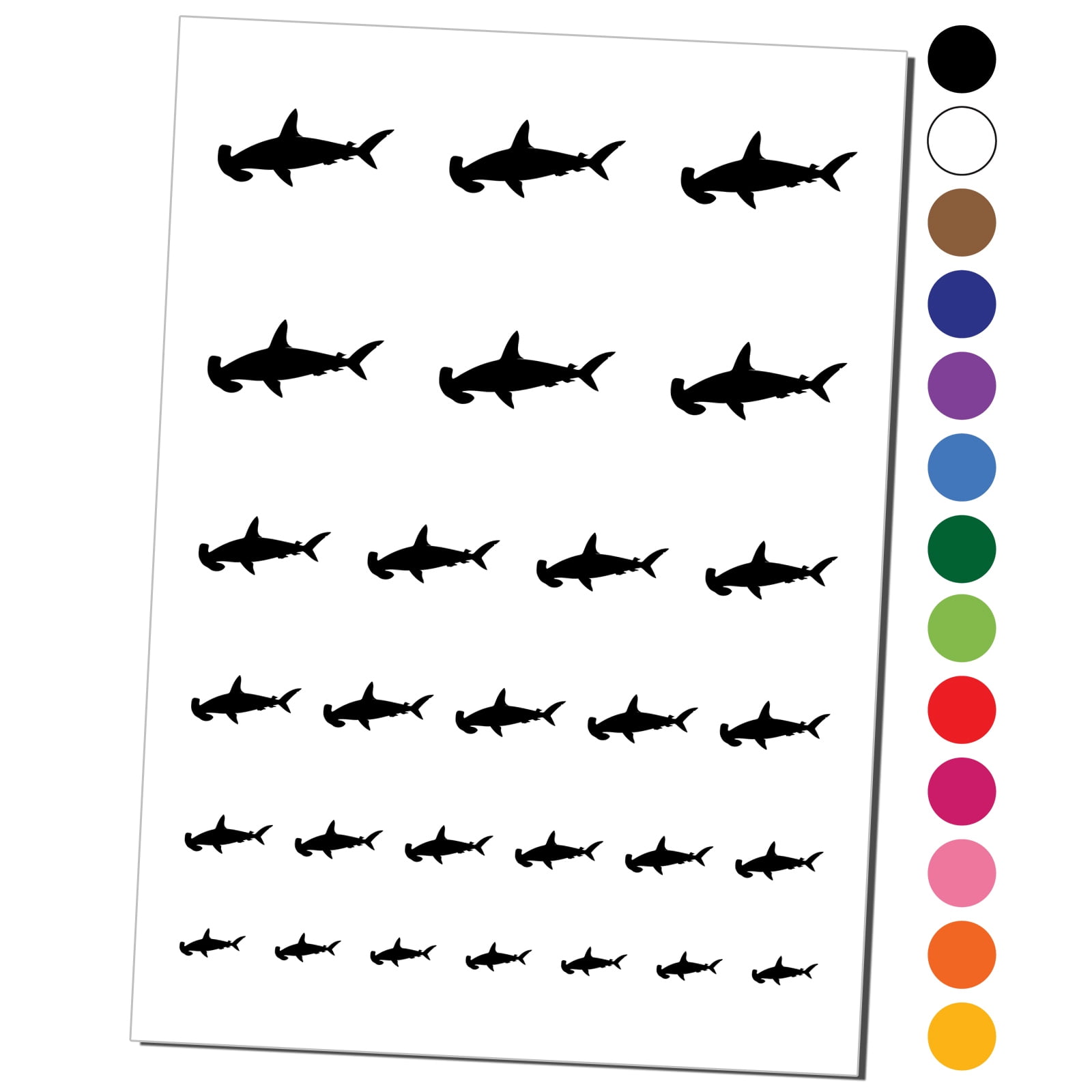 Hammerhead Shark Solid Water Resistant Temporary Tattoo Set Fake Body ...