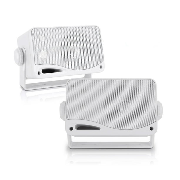 Pyle PLMR24 3.5" 200W 3-Way Marine Audio Speakers Outdoor Weatherproof (Pair) - Walmart.com