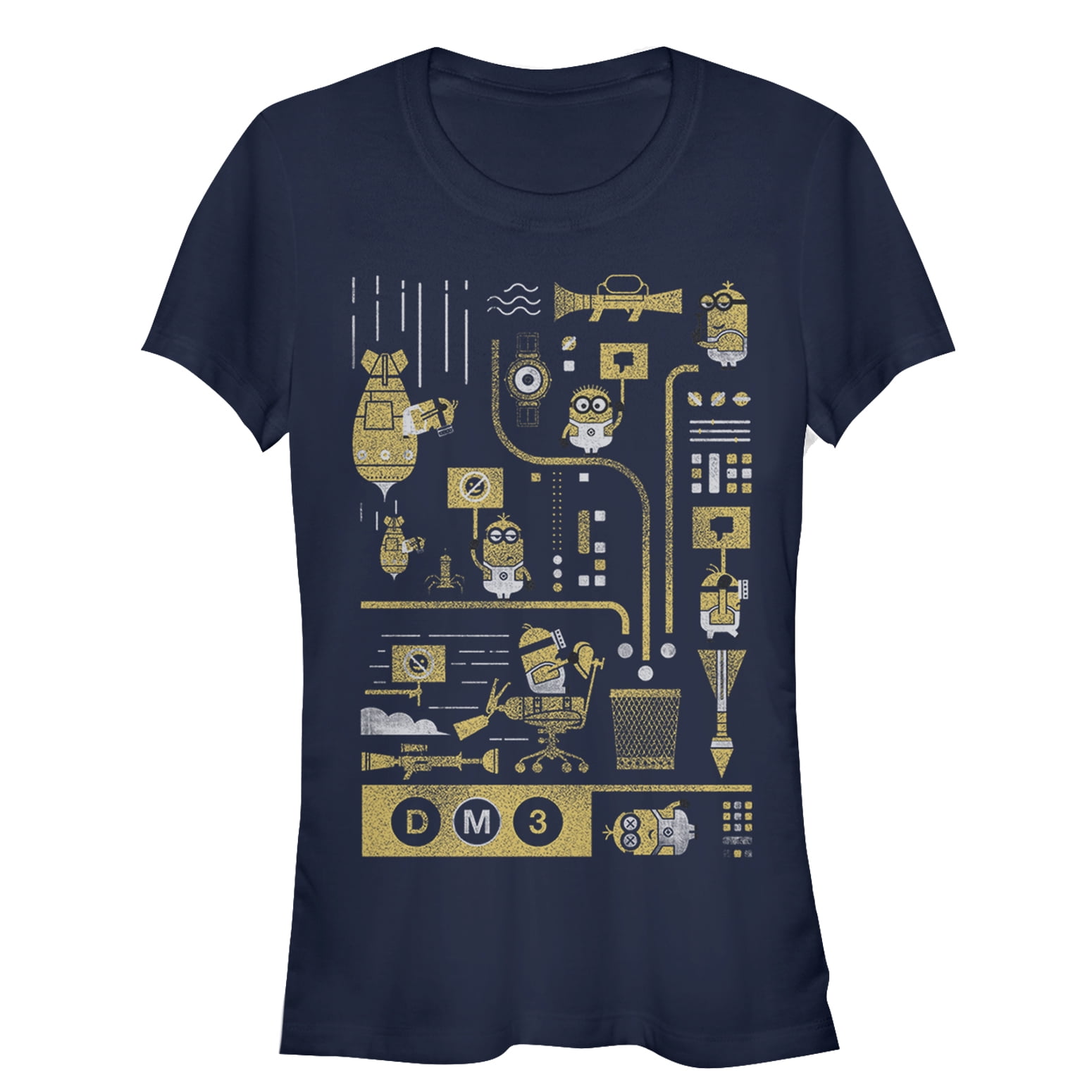 Junior's Despicable Me 3 Minion Lab Work Graphic Tee Navy Blue X Large ...