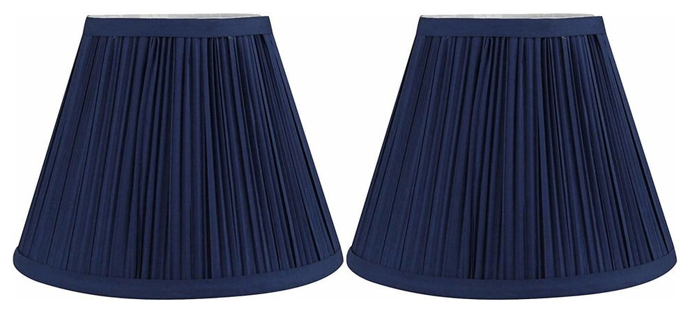 Urbanest Mushroom Pleated Lamp Shade, 5x9x7", Navy Blue, Set of 2 ...