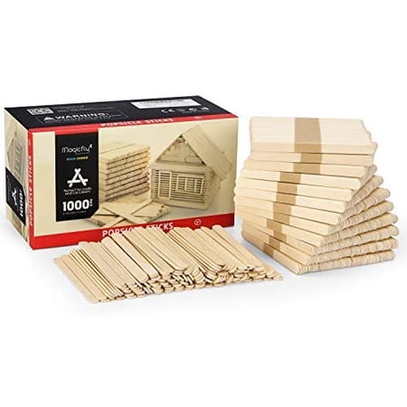 ZMLEVE 1000pcs Popsicle Sticks, Natural Wooden Food Grade Craft Sticks ...