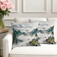 Chinese Zen Scenery Pillow Covers Set of 2, Ink Painting Mountain ...