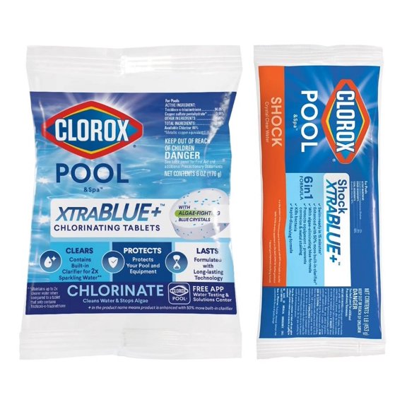 Clorox Xtra Blue 40lb 80 Tab 3 Inch Chlorinating Tablets with Extra ...