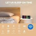 13" Digital Wall Clock with Night Light,8 RGB Color,Dual Alarms with ...
