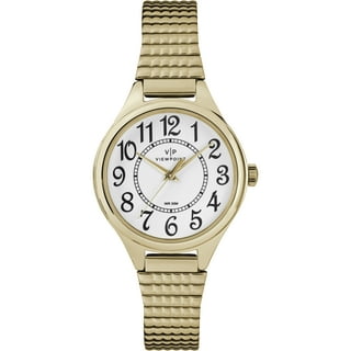 Timex Women's Cavatina Gold-Tone 18mm Classic Watch, Expansion Band ...