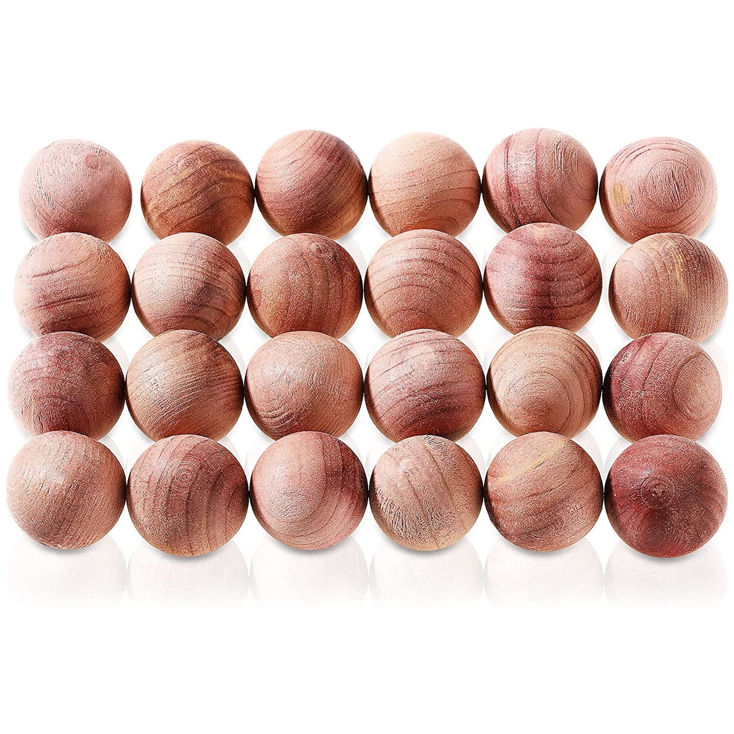 24 Pieces Natural Cedar Balls Aromatic Red Cedar Wooden Moth Balls for ...