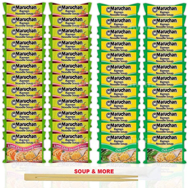Maruchan Ramen Instant Noodle Soup Variety, 2 Flavors - 24 Packs Lime ...