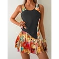 2026 New Women's Purple Tie-Dye Tankini Set with Skirted Bottom, 2 ...