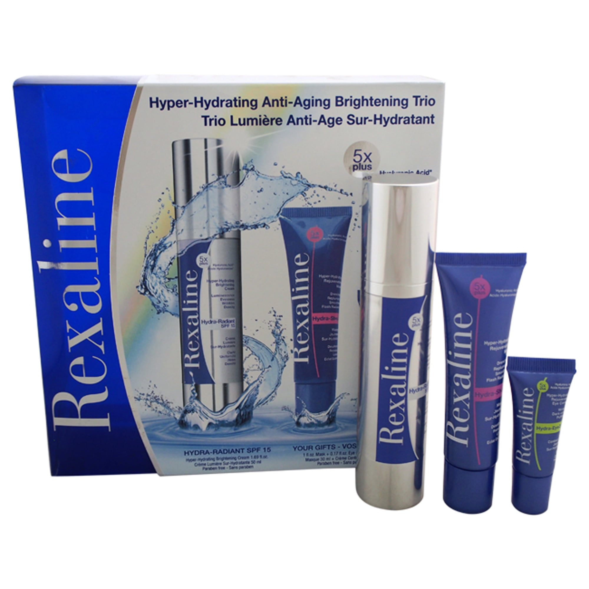 Rexaline Hyper-Hydrating Anti-Aging Brightening 5x Plus Trio , 3 Pc Kit ...