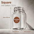 78oz*3 Square Glass Food Storage Jars, Pantry Organization for Bulk ...