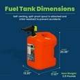 Scepter SmartControl Portable Fuel Container Gas Can Jug w/ Funnel, 5 ...
