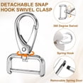 2pcs Detachable Snap Hook Swivel Clasp 7/64" (2.5mm) Zinc Alloy Lobster ...