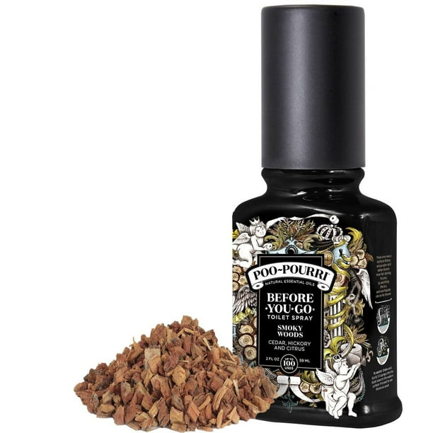Poo~Pourri Before-You-Go Toilet Spray, Smoky Woods Scent, 2 Fl oz ...