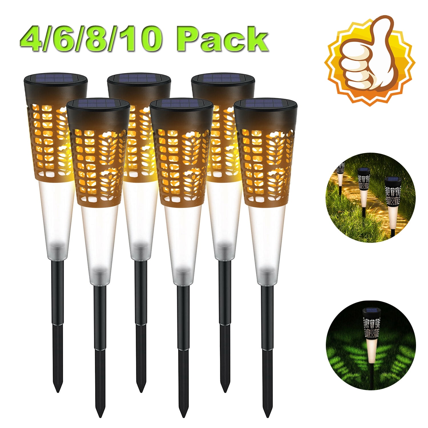 CJC Solar Pathway Lights Solar Garden Lights Outdoor, Waterproof Led ...