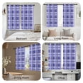 Blue Checkered Pattern Blackout Curtains,Triple Weaved Fabric,Thermal ...