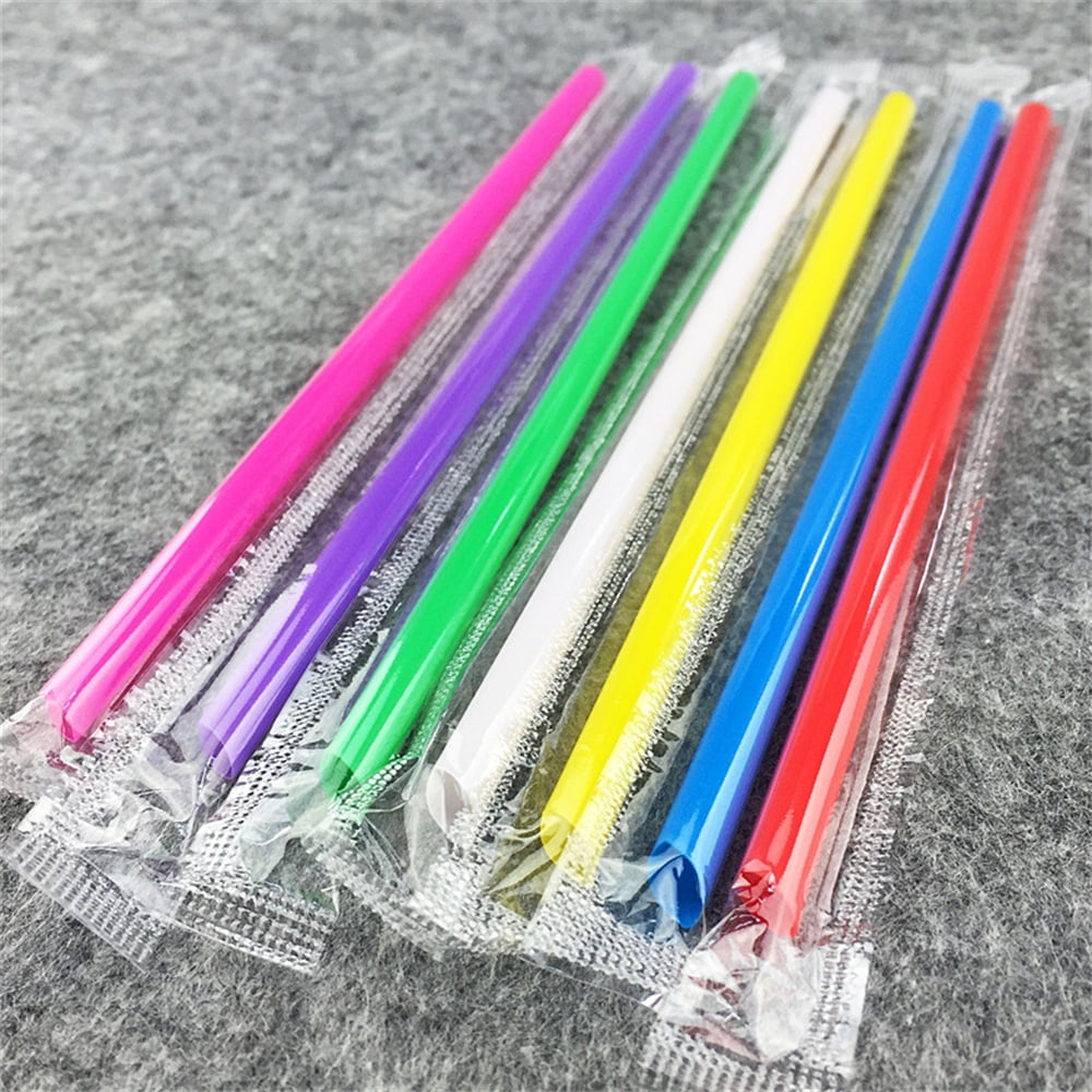 Tutuviw 200 Pack Jumbo Smoothie Straws, 9.4 Inch Multi-Color Milkshake ...