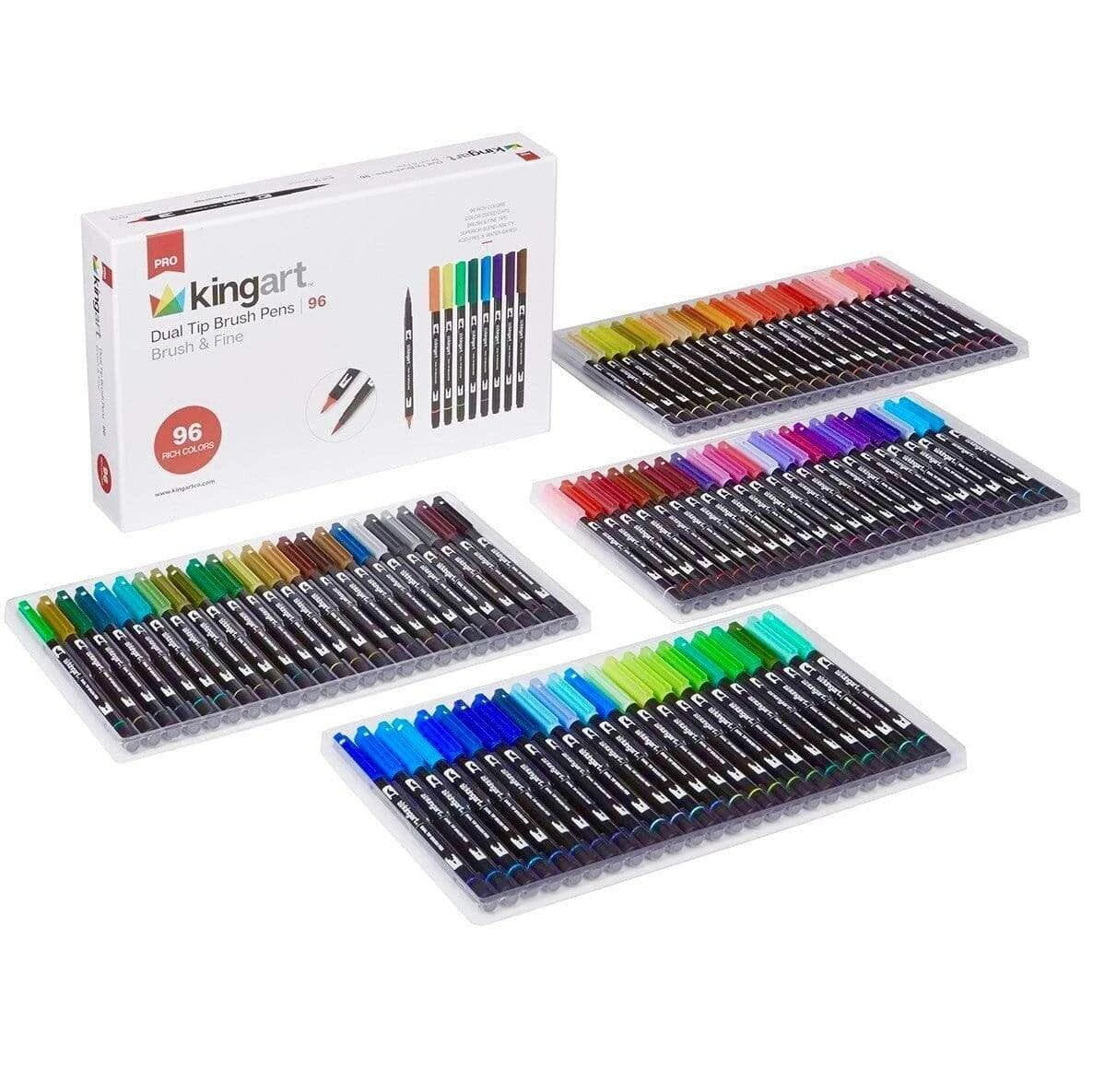 KINGART Dual Tip Brush Pen Art Markers Set Of 96 Unique Colors kingart-dual-tip-brush-pen-art-markers-set-of-96-unique-colors
