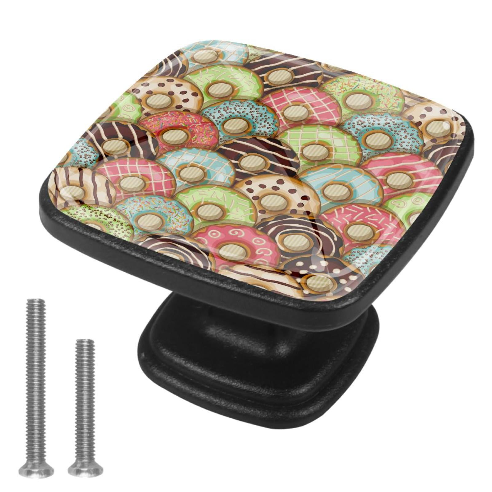 4 Pcs Cabinet Handle Drawer Pulls Donuts Pattern Knobs with Screws ...