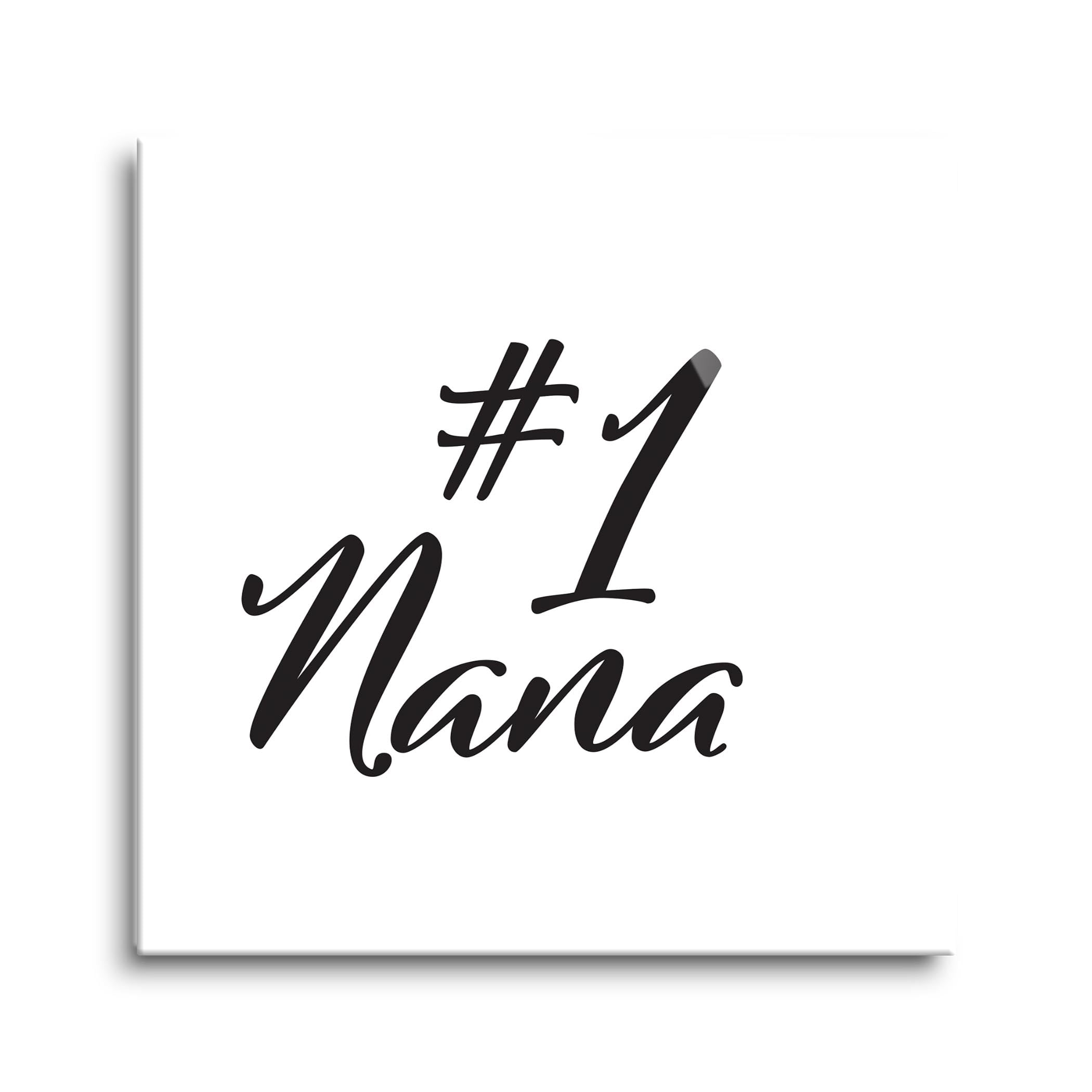 #1 Nana Black Script 12 x 12 Glass Wall Hanging Sign - Walmart.com