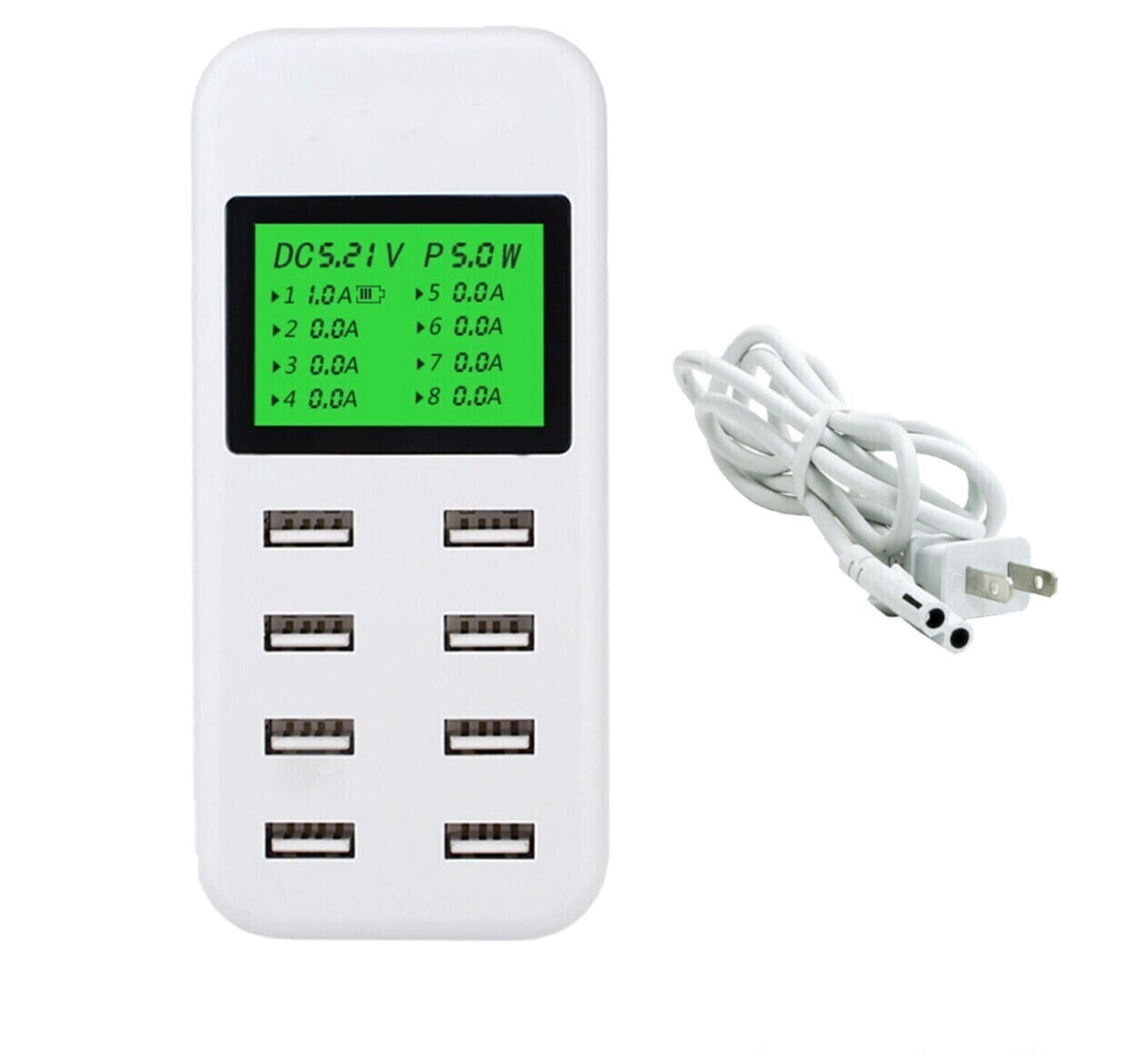 8-Port Smart Multi USB AC Wall Charging Station Fast Charger Hub LCD ...