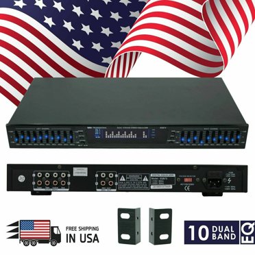 PYLE PPEQ100 - 19'' Rack Mount Dual 10 Band 4 Source Input Stereo ...