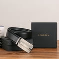 Sendefn Men's Leather Belt Automatic Ratchet Buckle Slide Belt for ...