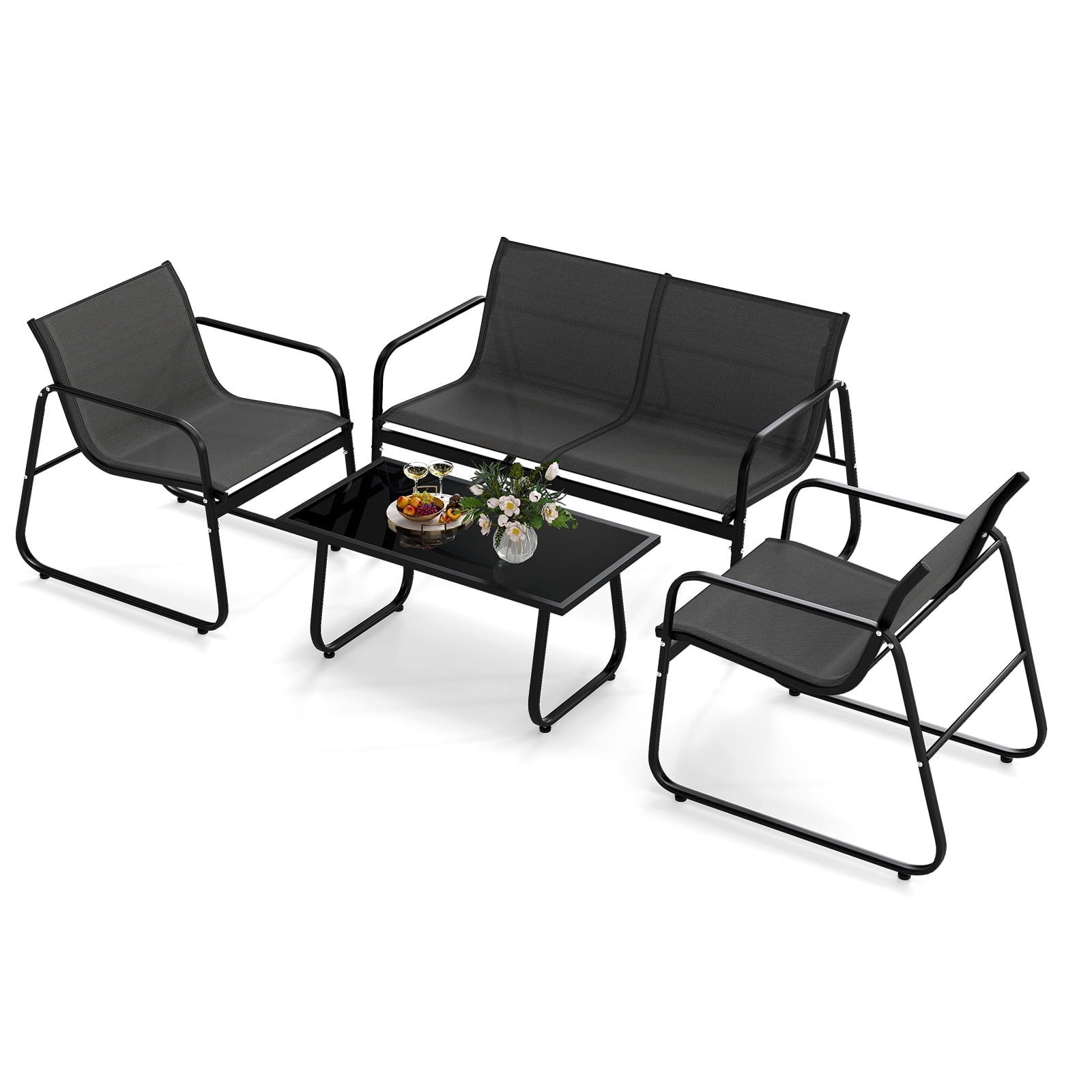 Click here for Patiojoy 4 Piece Outdoor Furniture Set Patio Metal... prices