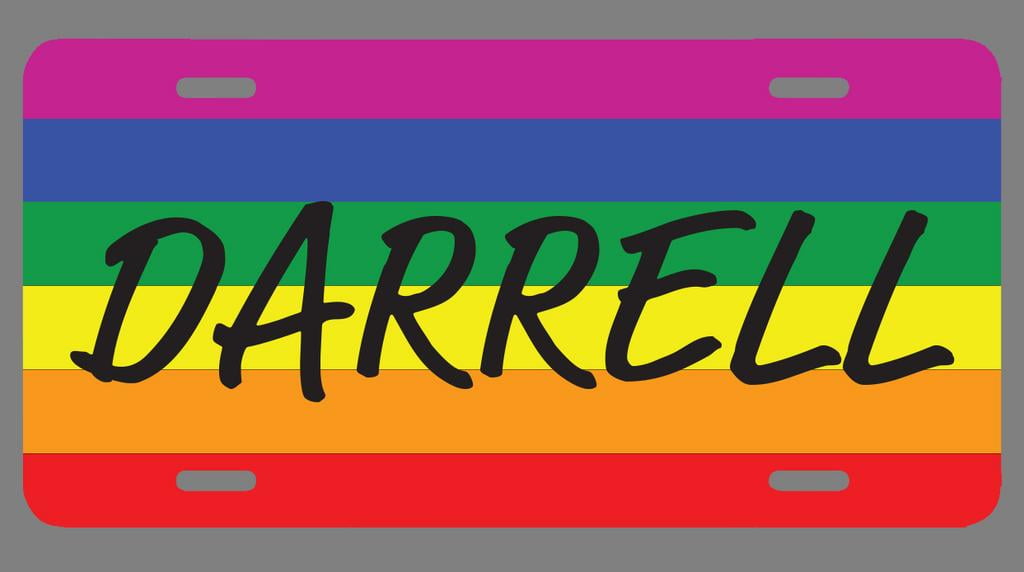 Darrell Name Pride Flag Style License Plate Tag Vanity Novelty Metal ...