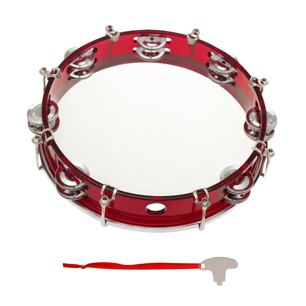 walmeck 10 Inch Handheld Tambourine Double Row Tambourine Drum Set ...