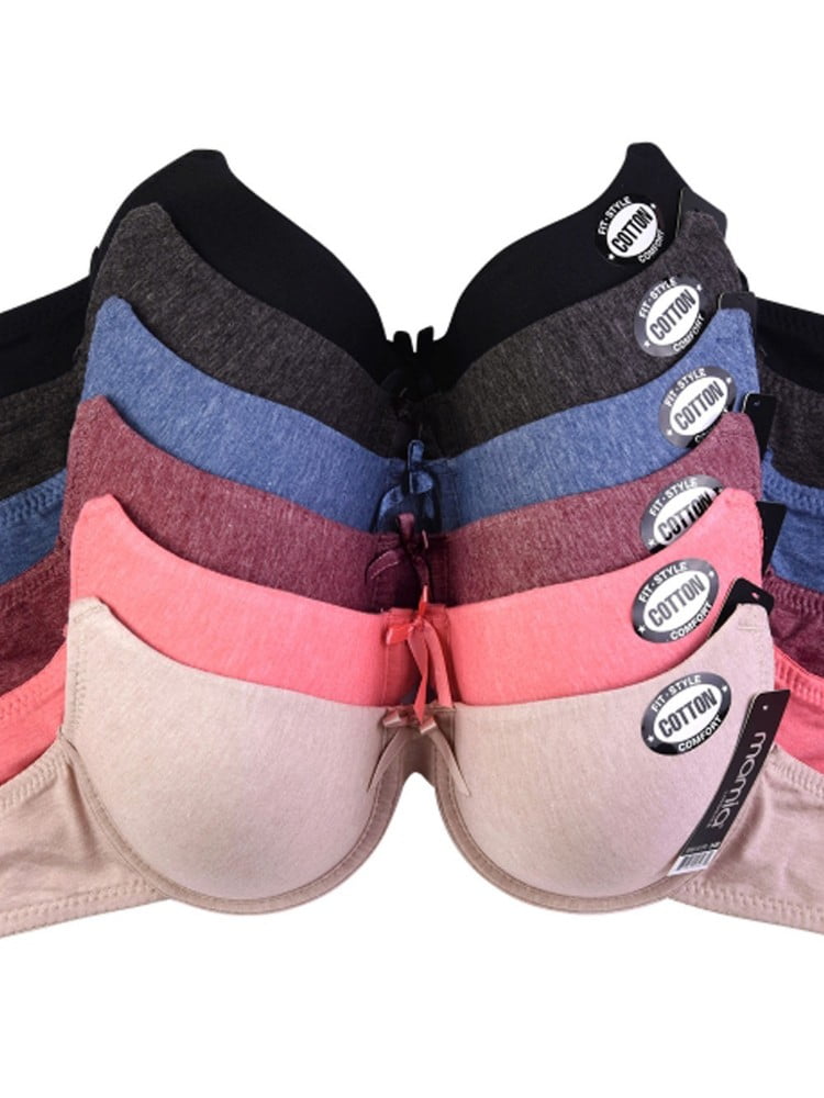 MaMia Women's 6-Pack Basic Plain Bras - Walmart.com
