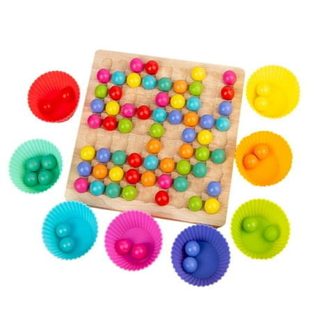 Wooden Beads Game, Puzzle Color Sorting Stacking Art Toys for s ...