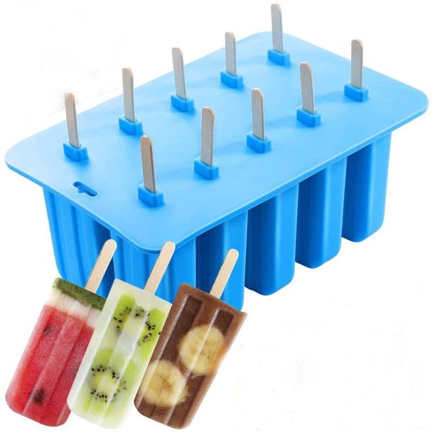 Popsicle Molds 10 Pieces Silicone Ice Pop Molds BPA Free Reusable ...