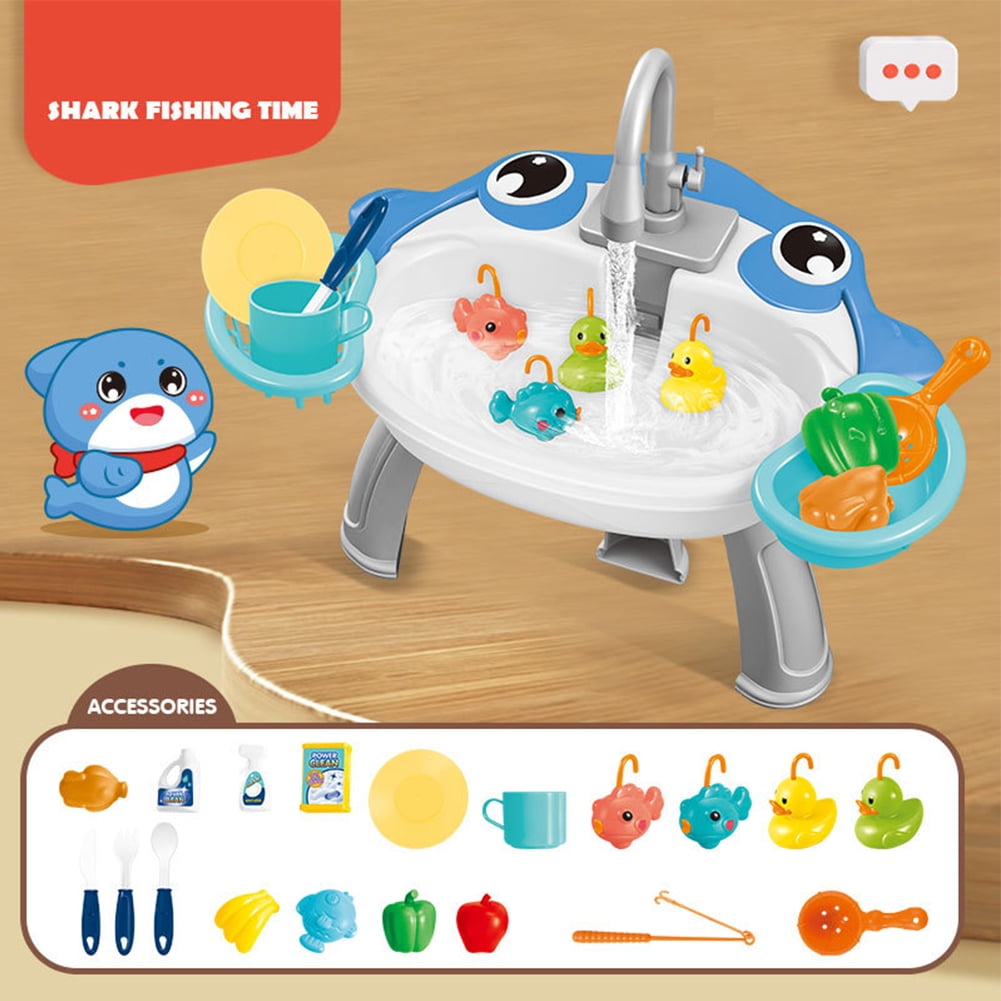 Godderr Kids Electric Fishing Table Toys, Can Store Circulation Water ...