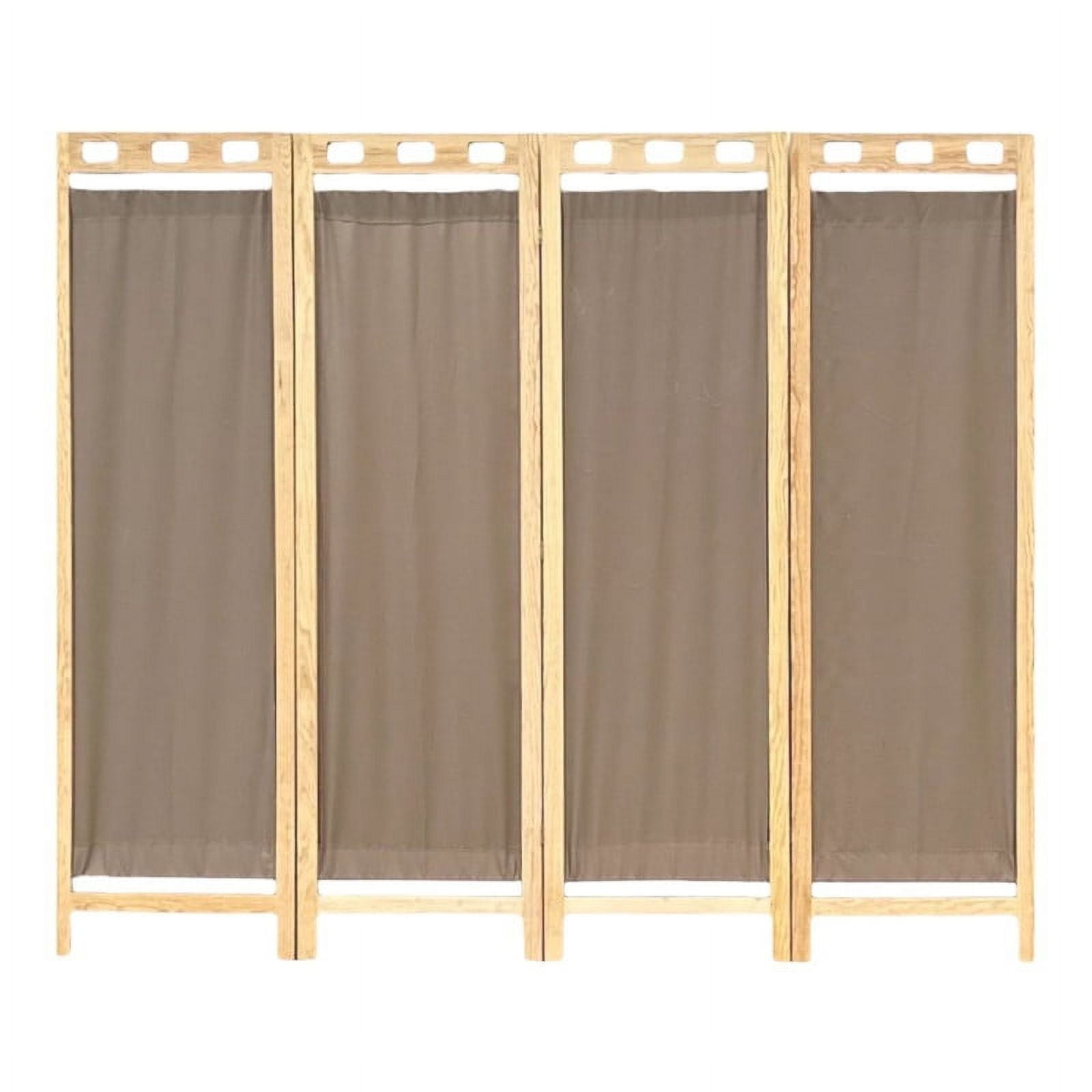 Biombo Mampara Madera DE Pino Natural 4 Paneles Capuchino MARDAM ...