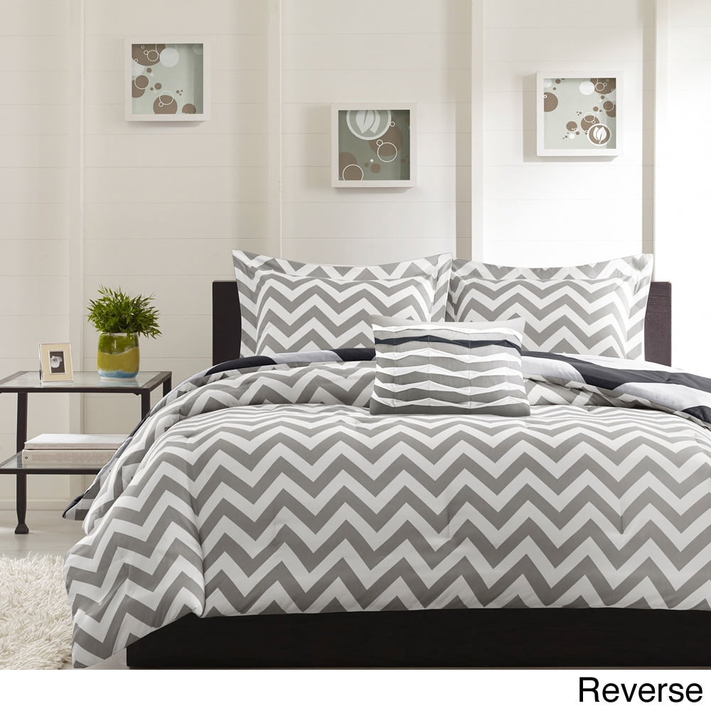 Grey Chevron Bedding Twin