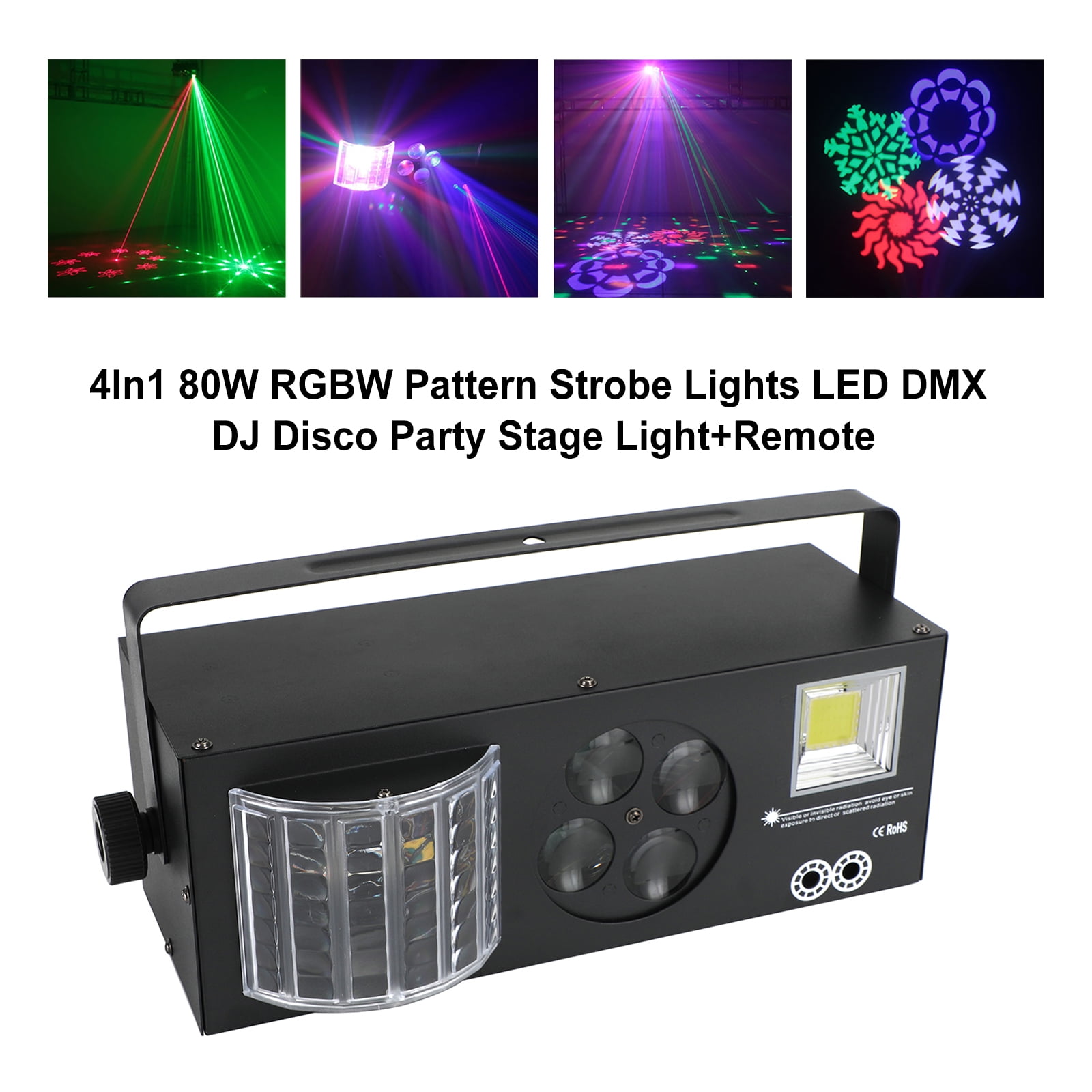 4In1 80W RGBW Pattern Strobe Lights LED DMX DJ Disco Party Stage Light ...
