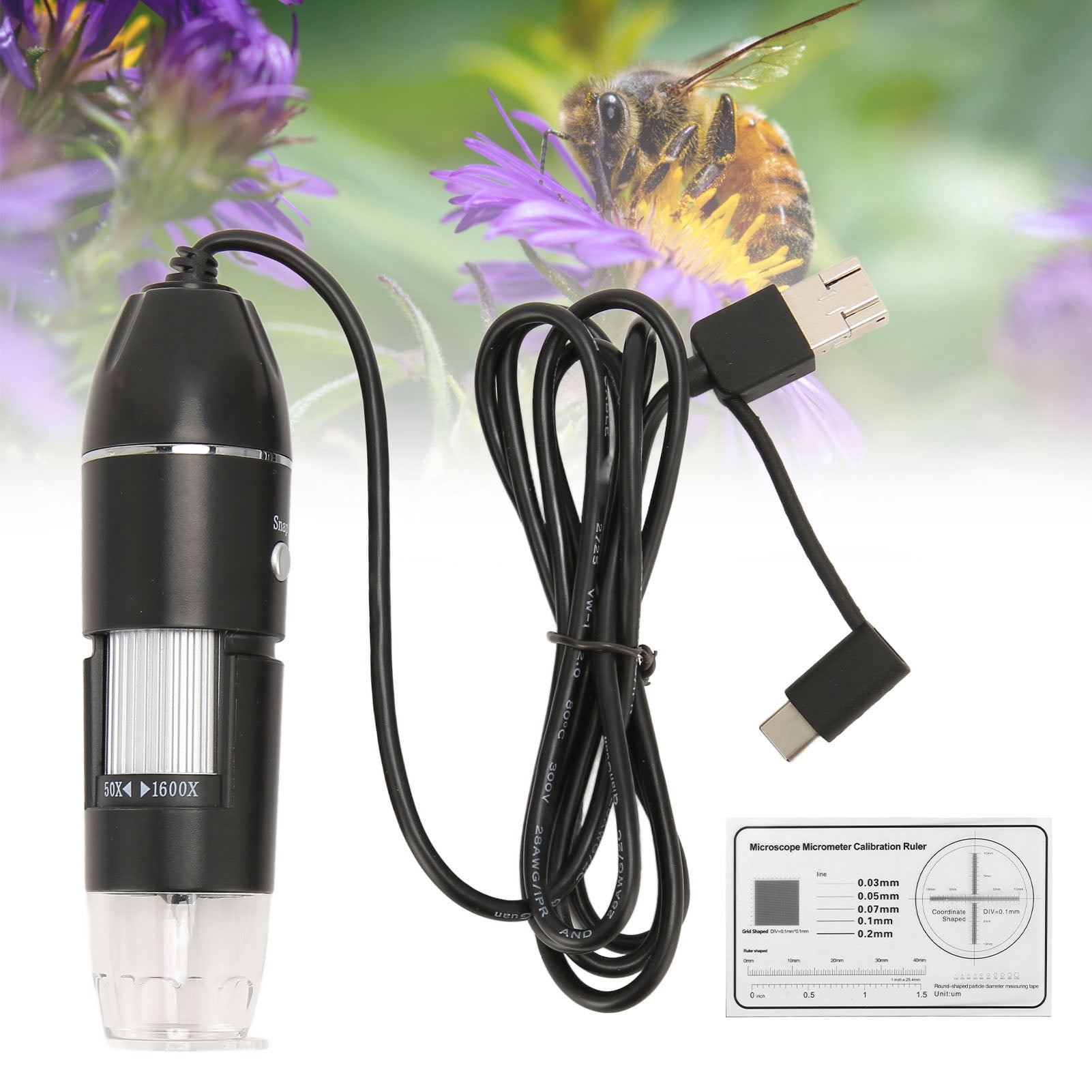 Cámara con Lupa Microscopio Digital ANGGREK 3 en 1 USB Tipo C Micro USB ...