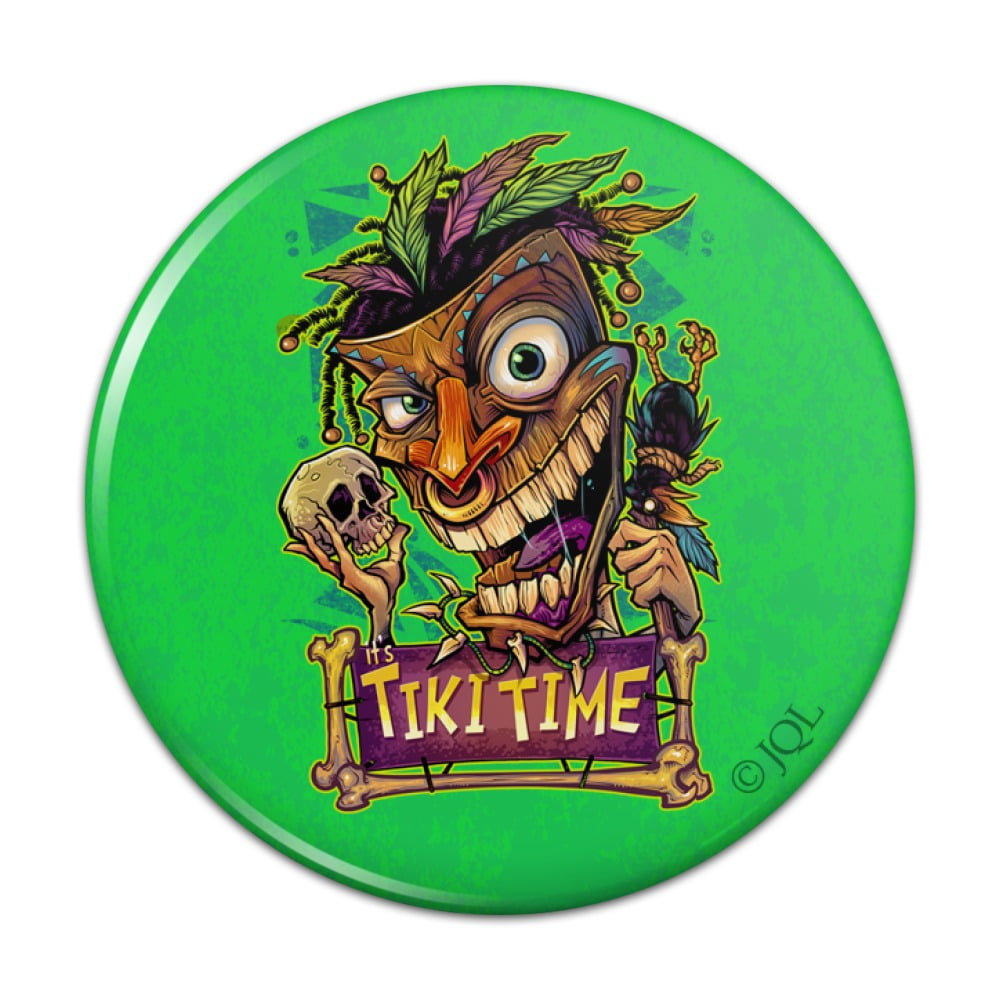 Tiki Time Witch Doctor Tropical Island Pinback Button Pin - Walmart.com
