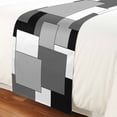 Bed Runner Abstract Modern Geometric Bedding Scarves Soft Decorative ...