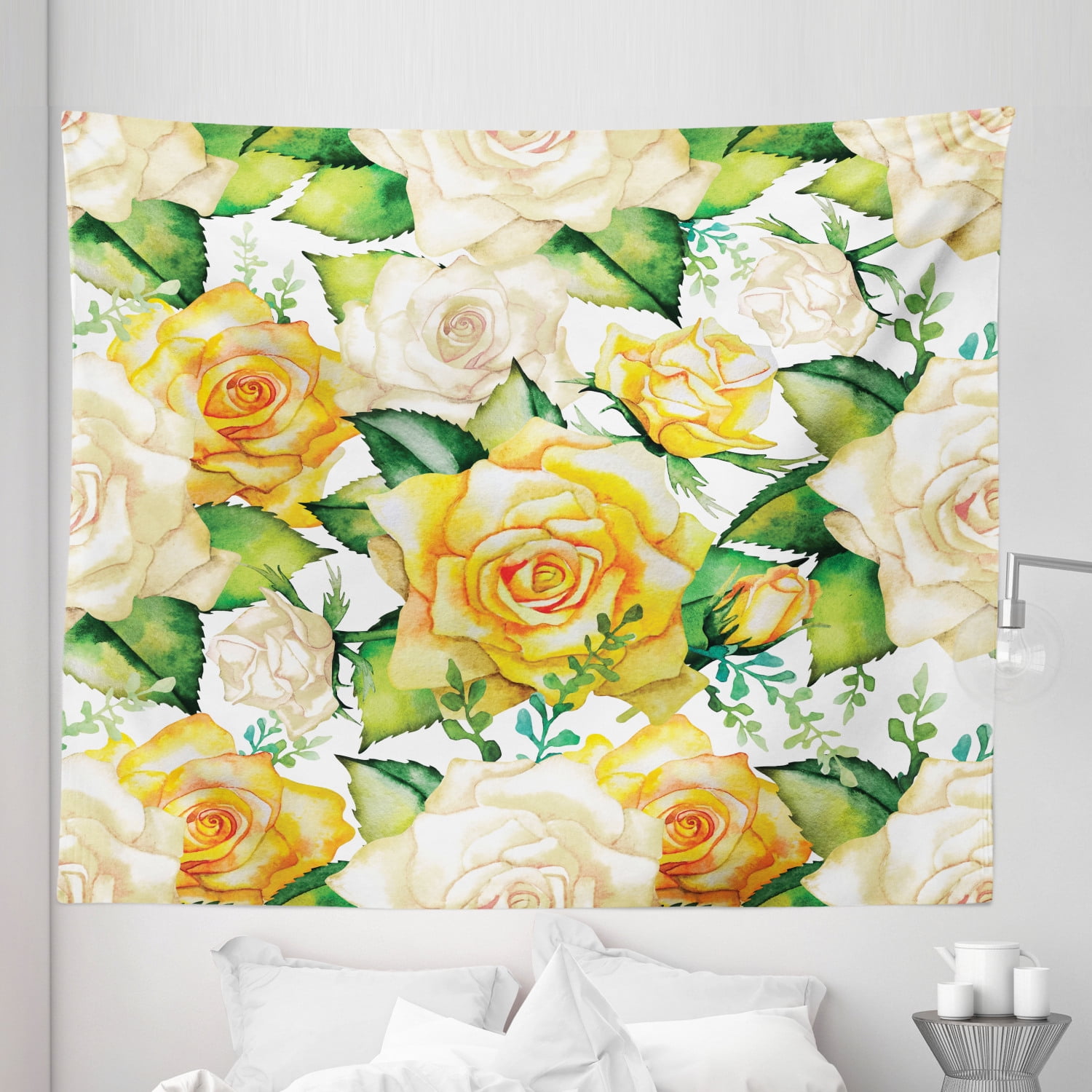 Rose Tapestry, Roses Illustration in Watercolor Painting Effect Ornate ...