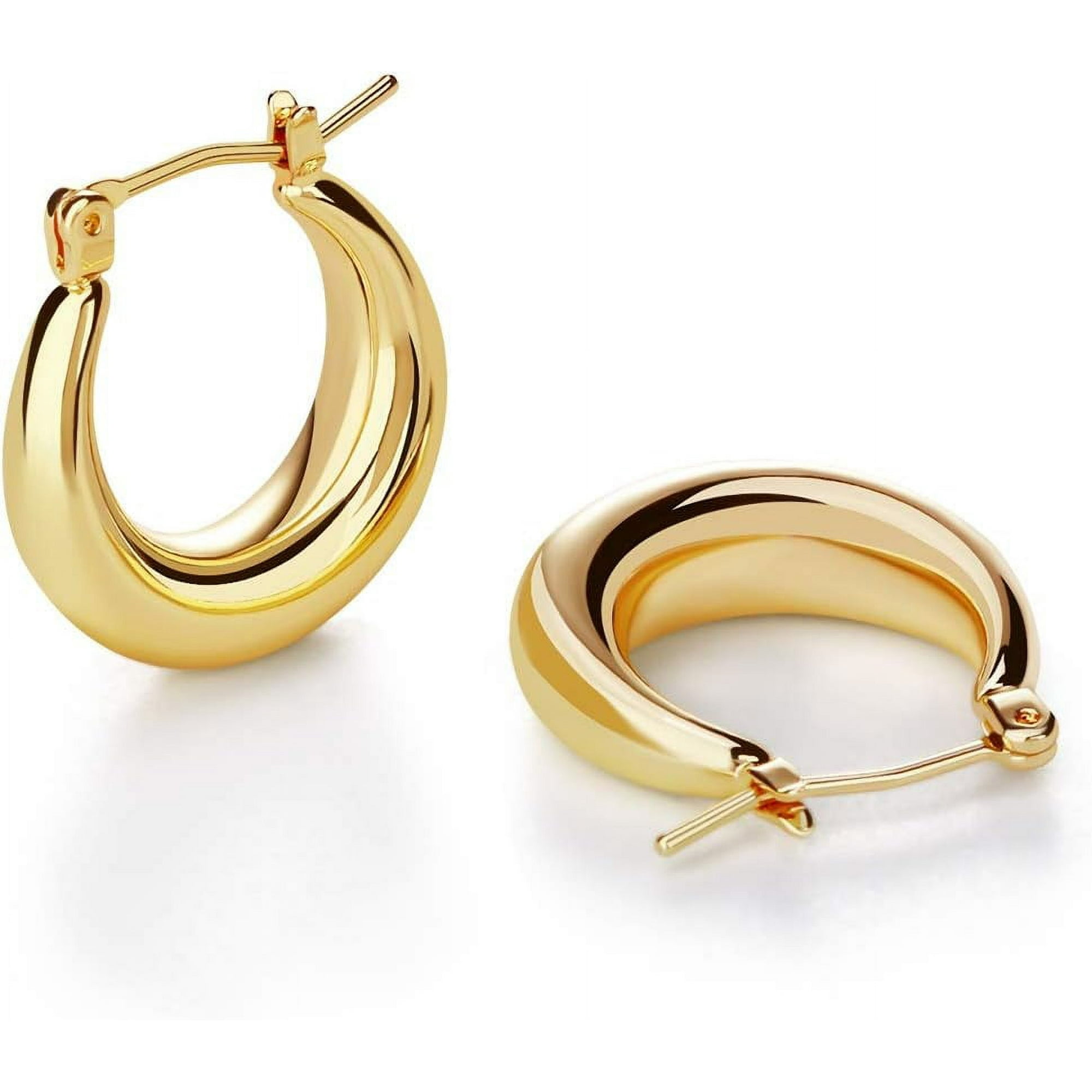 Click here for Flafree Chunky Gold Hoop Earrings For Women Cute F... prices
