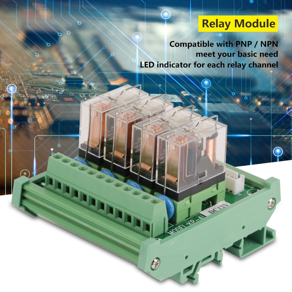 Relay Module, Relay, Din Rail Mount Bipolar Led U Guide Rail C45 DC Plc ...