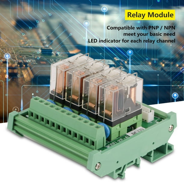 12V Relay Module 4-channel Relay Pluggable Relay Board U Guide Rail C45 ...