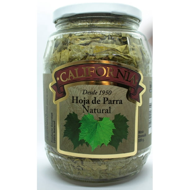 HOJA DE PARRA SECA KOSHER MARCA CALIFORNIA FCO 500G NET CALIFORNIA ...