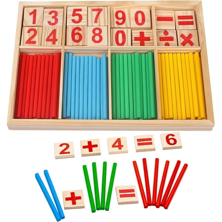 SHTUUYINGG Montessori Math Toy, Wooden Sticks Digital Game with ...