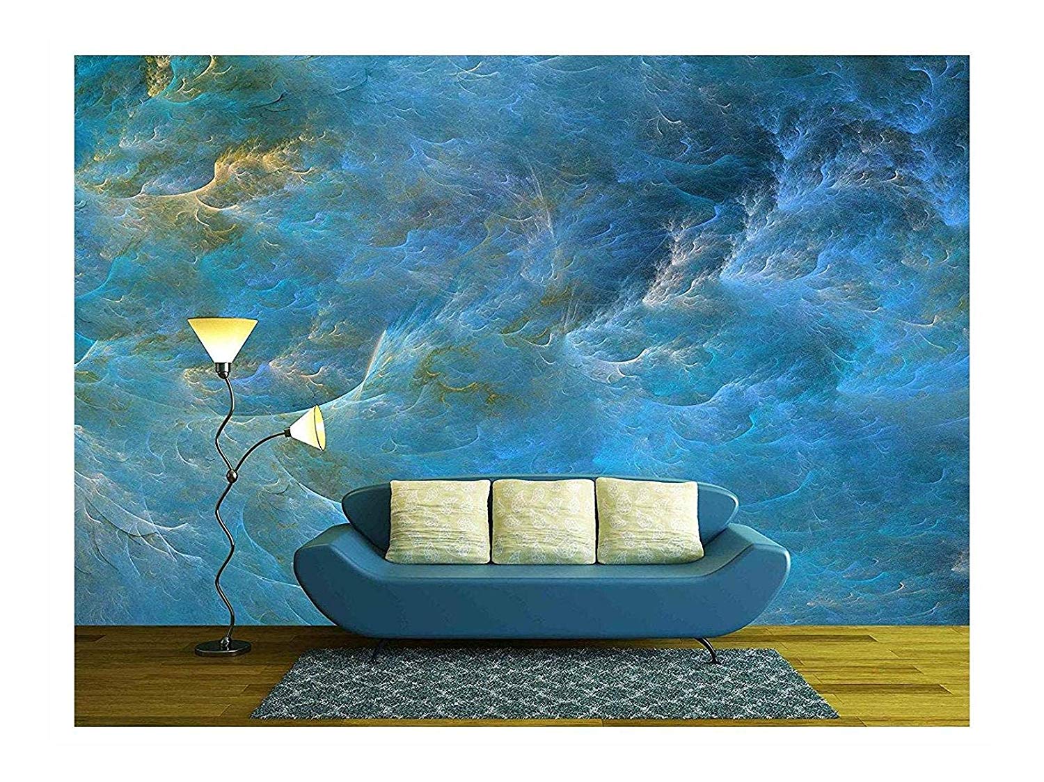 Wall26 Abstract Shapes Made of Fractal Textures. - Removable Wall Mural ...